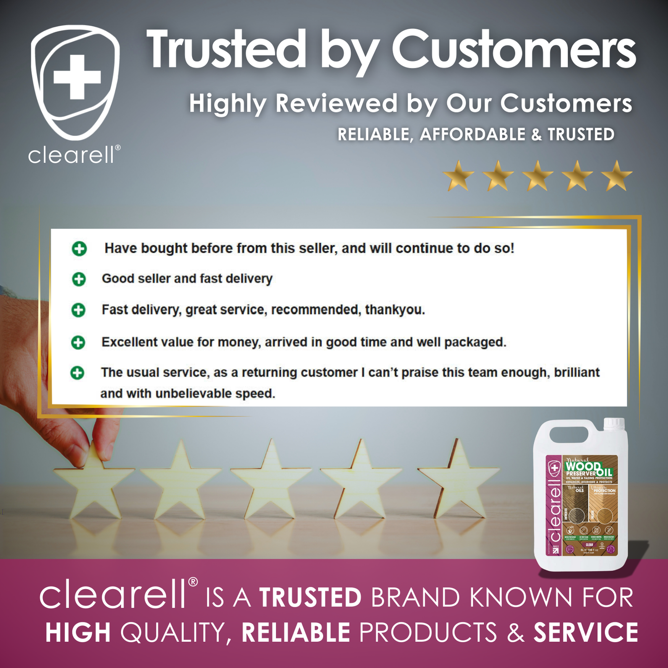 Clearell 5L - 100L | WOOD PRESERVER OIL | Clear – Water, UV, Mould Pro
