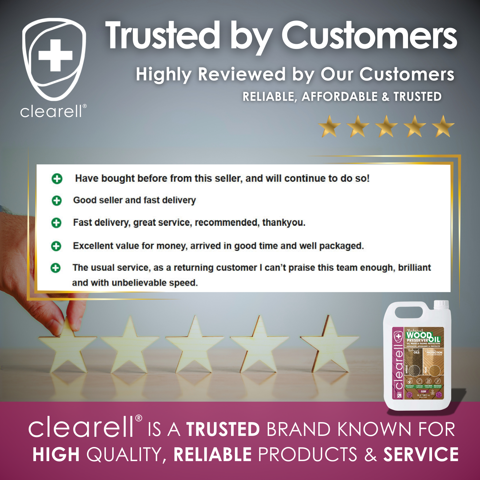 Clearell 5L - 100L | WOOD PRESERVER OIL | Clear – Water, UV, Mould Pro